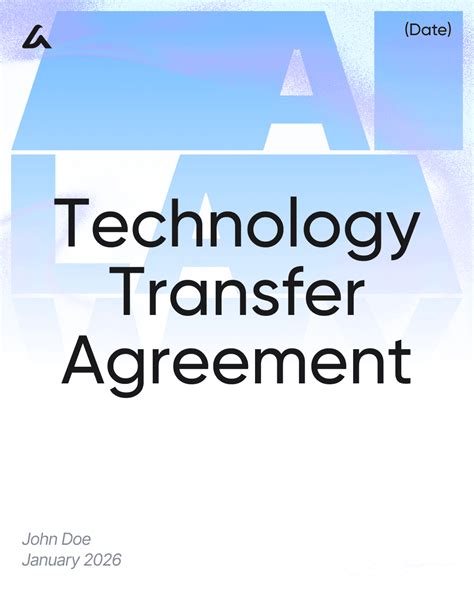 Free Technology Transfer Agreement Template Ip Fees And Confidentiality
