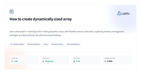 How To Create Dynamically Sized Array Labex