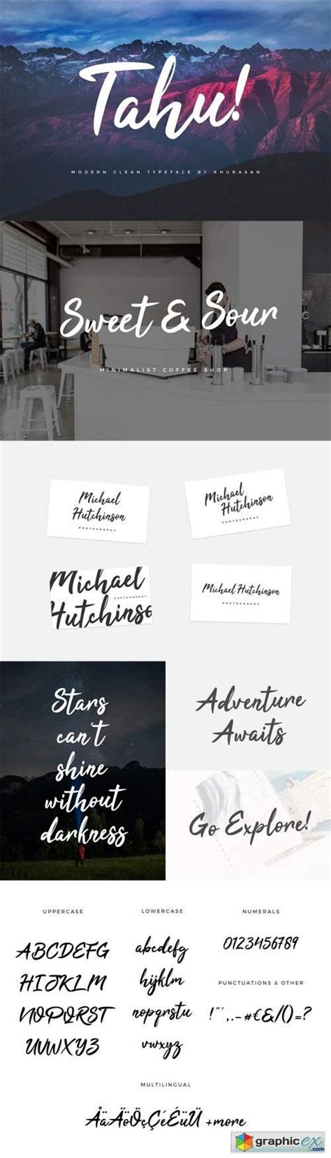 tahu modern clean script font free download vector stock image