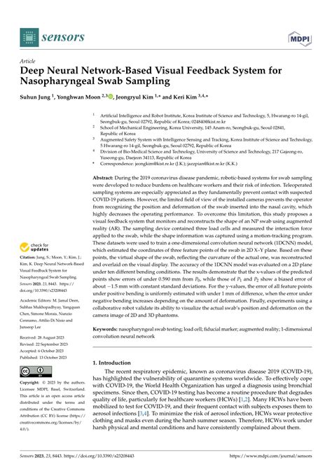 (PDF) Deep Neural Network-Based Visual Feedback System for Nasopharyngeal Swab Sampling