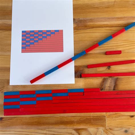 Montessori Printable Red Rods And Number Rods Patterns Sensorial Extension Activity Etsy