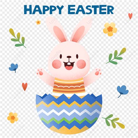 부활절 만화 일러스트 달걀 토끼를 축하기독교자연 Png 일러스트 무료 다운로드 Lovepik