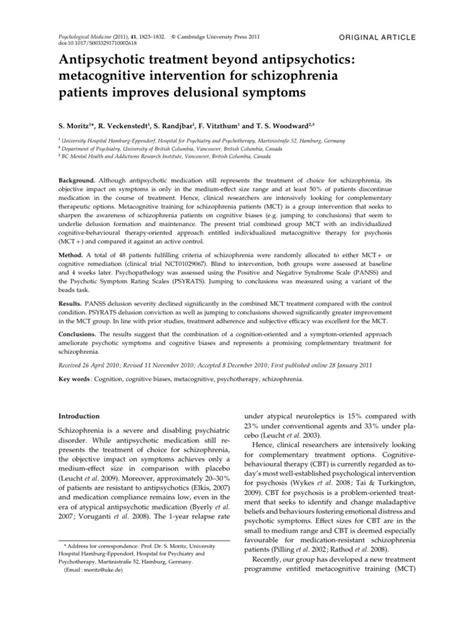 Antipsychotic Treatment Beyond Antipsychotics Pdf Antipsychotic