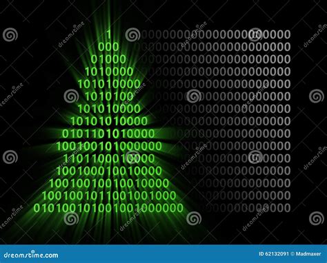 Binary Code Xmas Tree Stock Illustration Illustration Of Celebration