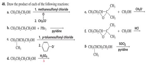 Solved Draw The Product Of Each Of The Following Reactions