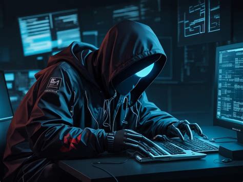 premium photo hacker using laptop computer with html code and map attack and programming