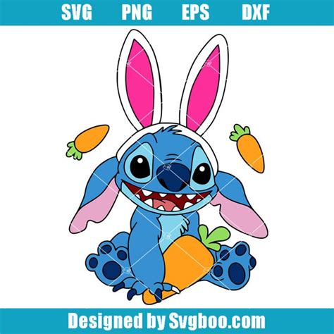Stitch Carrots Happy Easter Svg Cute Stitch Svg Easter Svg Easter Svg Bunny Svg Silhouette