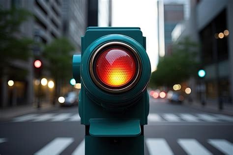 Botão de semáforo ativado para pedestres Foto Premium