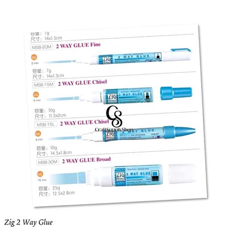 zig kuretake 2 way glue chisel tip craftsupplyhq