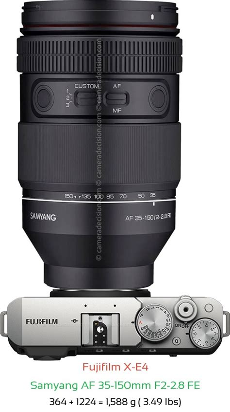 Fujifilm X E4 Camera And Samyang Af 35 150mm F2 2 8 Fe Lens