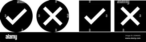 Check Mark Icon Button Set Check Box Icon With Right And Wrong Buttons And Yes Or No Checkmark