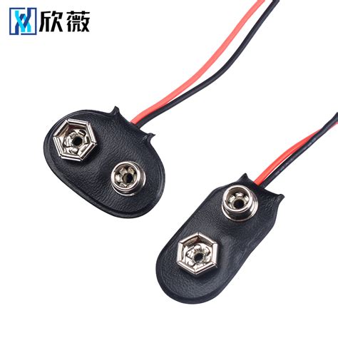 9v电池扣电池盒 T I型 6f22方形电池座 9伏带盖带开关连接线15cm 虎窝淘