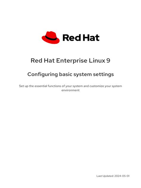 Red Hat Enterprise Linux 9 Configuring Basic System Settings En Us Pdf Computer Architecture