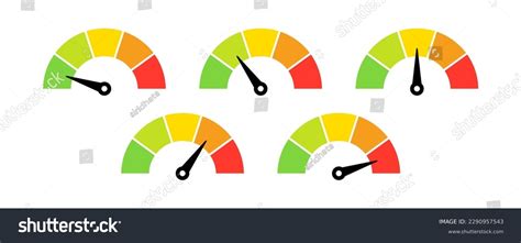 Vector Set Speedometer Gauge Chart Measurement Stock Vector Royalty Free Shutterstock