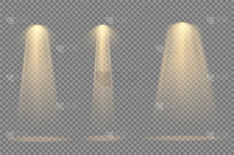 聚光灯投射器，黄色光线效果素材 花瓣网