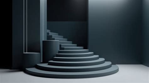 D Geometric Shapes Product Presentation Studio With Podium And Platform Floors Backgrounds