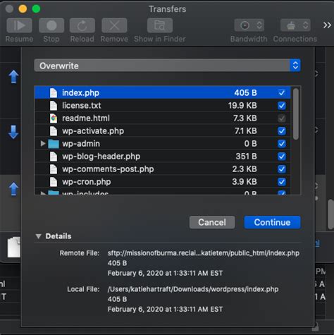 Replacing Wordpress Core Files Reclaim Hosting
