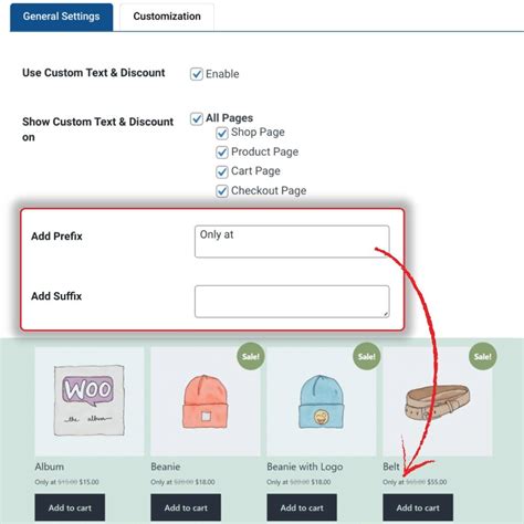 Elex Woocommerce Product Price Custom Text Plugin
