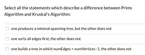 solved select all the statements which describe a difference between