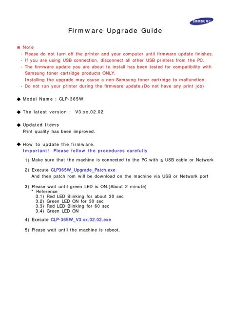 Firmware Upgrade Guide Pdf Printer Computing Usb