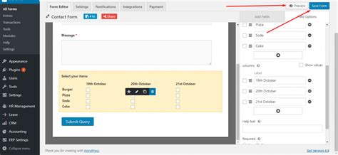 Checkbox Grid Weforms Pro