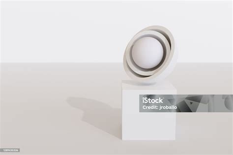 흰색 배경이 있는 큐브의 두 개의 세미 구형 캡 내에 구체 추상 미술 3d 일러스트레이션 0명에 대한 스톡 사진 및 기타 이미지 Istock