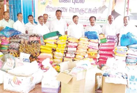Rajesh Kumar Mla Of Rs 5 Lakh Relief Materials For Storm Victims He