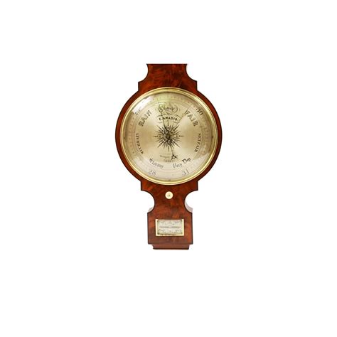 Large Clock Barometer Antique Measuring Instrument By Amadio London