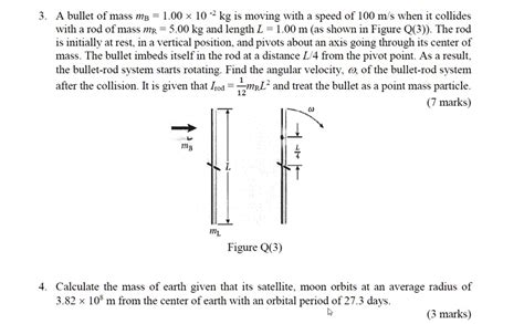 Solved A Bullet Of Mass Mb 1 00 X 10 3 Kg Is Moving With A Speed Of