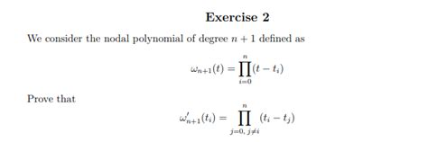 Solved We Consider The Nodal Polynomial Of Degree N 1