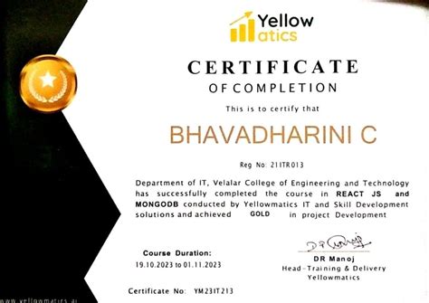 Bhavadharini C On Linkedin 💫 Herei Had Successfully Completed My