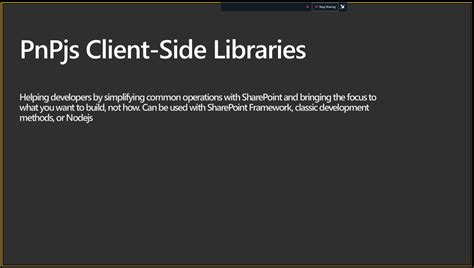 Sharepoint Pnp Dev Spfx Js Sig Call Aug 16th 2018 Screenshot