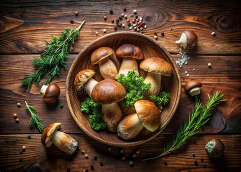 Exquisite King Bolete Mushrooms A Rustic Feast Unveiled In Stunning