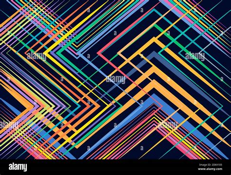 Modern Vivid Vibrant Geometric Structure Network Chaotic Jumble Of