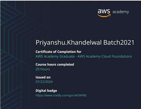 Priyanshu Khandelwal On Linkedin Graduate Cloudcomputing Aws