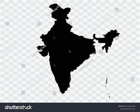 India Map Black Color On Backgound 库存矢量图（免版税）2190413659 Shutterstock