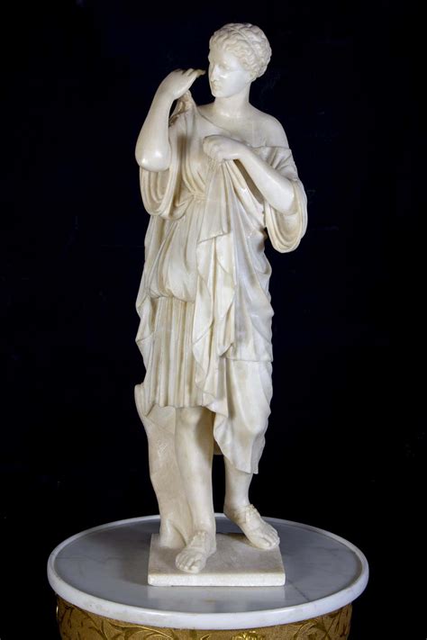 Unknown Incroyable Sculpture Néoclassique En Albâtre De Vestal 1870