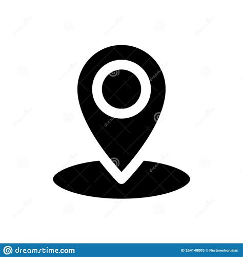 Dropping Pin Point Black Glyph Ui Icon Stock Vector Illustration Of Logo Spot 264148005