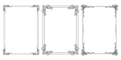 Rectangular Calligraphic Frames Set Premium Vector