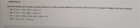 Solved Question 26 Determine Whether Each Of These Proposed