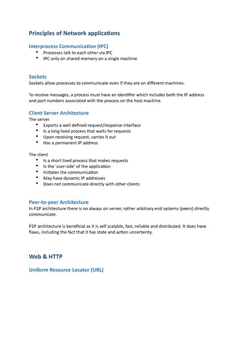 Comp3331 Notes Principles Of Network Applications Interprocess
