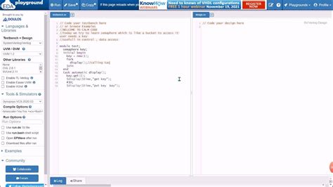 calm coding systemverilog semaphore eda playground online coding youtube