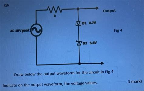 Solved Draw Below The Output Waveform For The Circuit In Fig Chegg Com