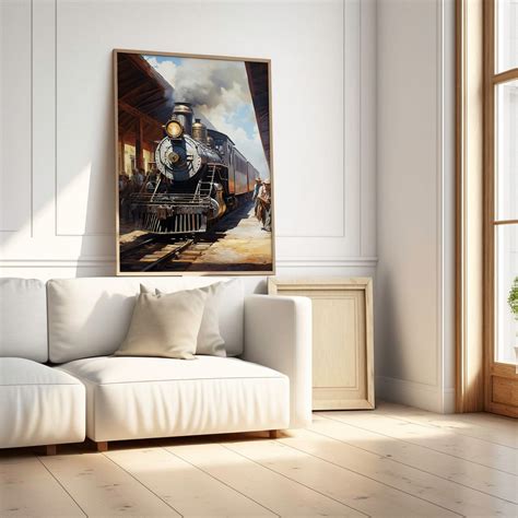 Western Depot Chronicles Old West Train Poster Vintage Locomotive