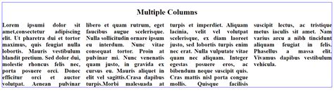 Working With Multiple Columns In CSS
