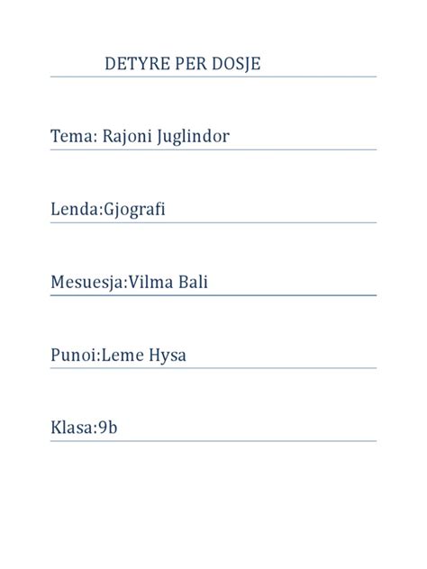 Detyre Per Dosje Pdf