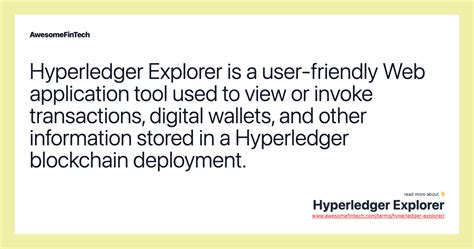 Hyperledger Explorer Awesomefintech Blog