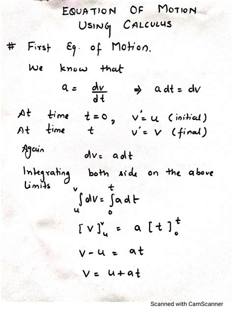 1 D Motion Derivation Pdf