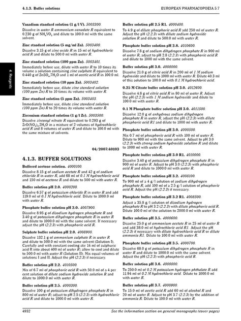 Buffer Solution Preparation Pdf Phosphate Buffered Saline Acid