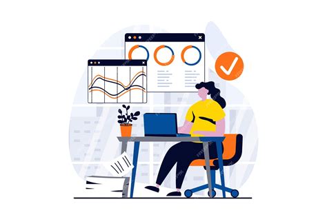 Premium Vector Data Analysis Concept With People Scene In Flat